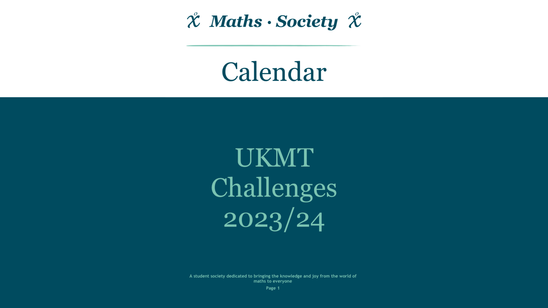 Maths Society – A student society dedicated to bringing the joy and ...